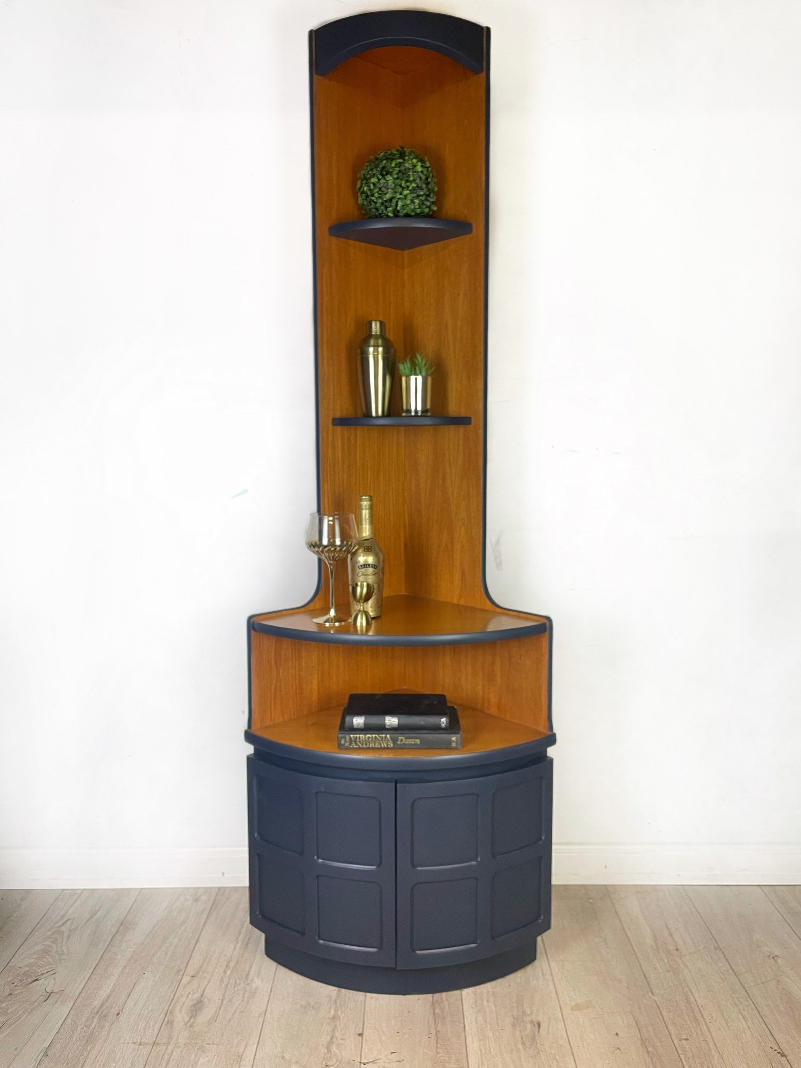 Nathan Teak Corner Unit / Drinks Cabinet in Navy Blue - Etsy