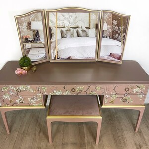 Pink and Gold Stag Dressing Table - Etsy