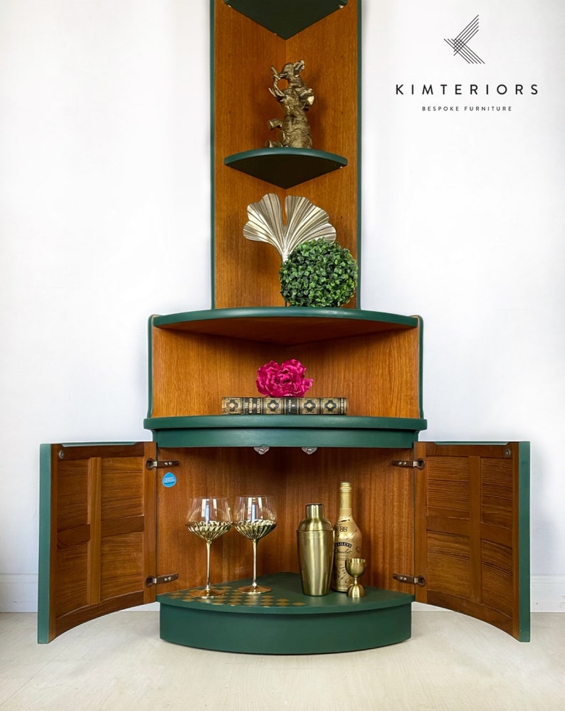 Nathan Green Corner Display Unit and Drinks Cabinet - Etsy