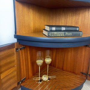 Nathan Teak Corner Unit / Drinks Cabinet in Navy Blue - Etsy
