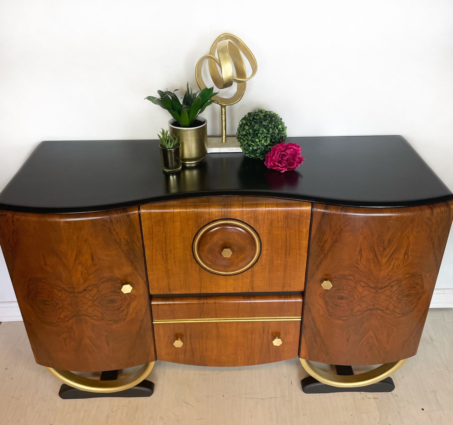 Beautility Black and Gold Art Deco Cocktail Cabinet SOLD - Etsy UK