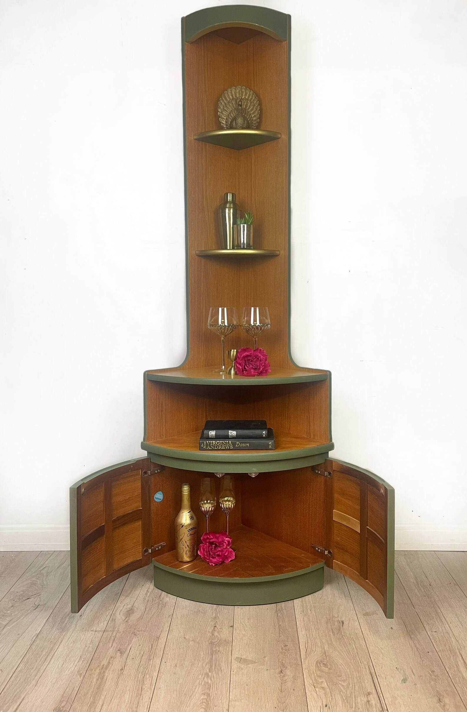 Nathan Teak Corner Unit / Drinks Cabinet in Green - Etsy