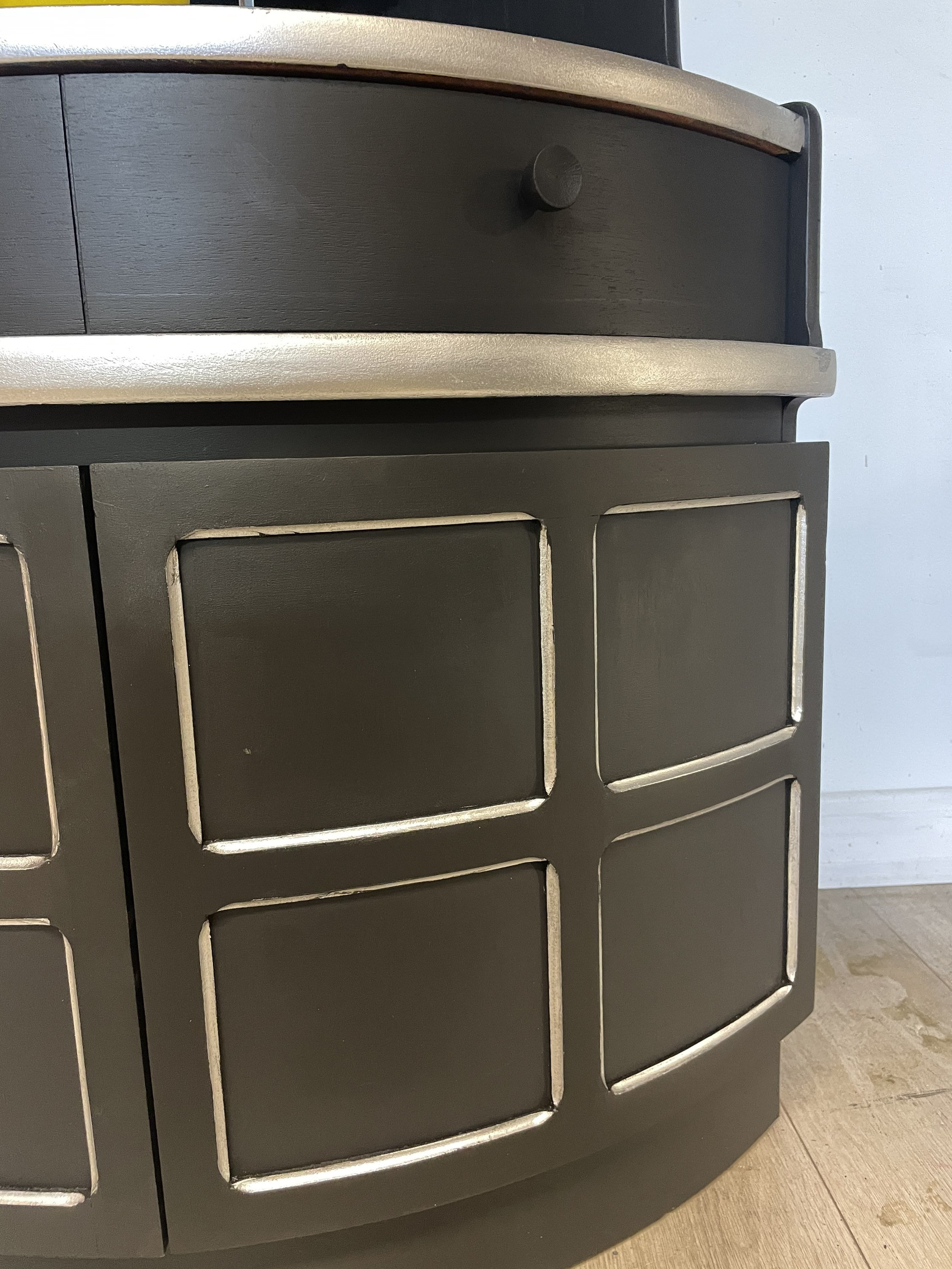 Nathan Black and Silver Nathan Corner Cabinet - Etsy