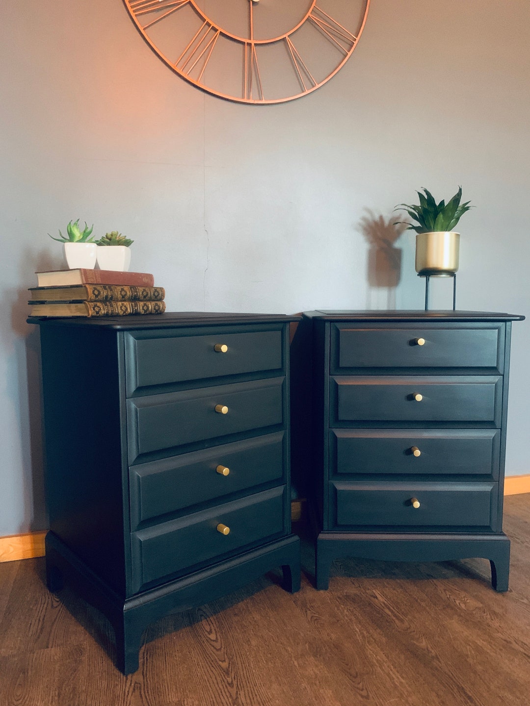 Black Stag 4 Drawer Bed Side Cabinets - Etsy