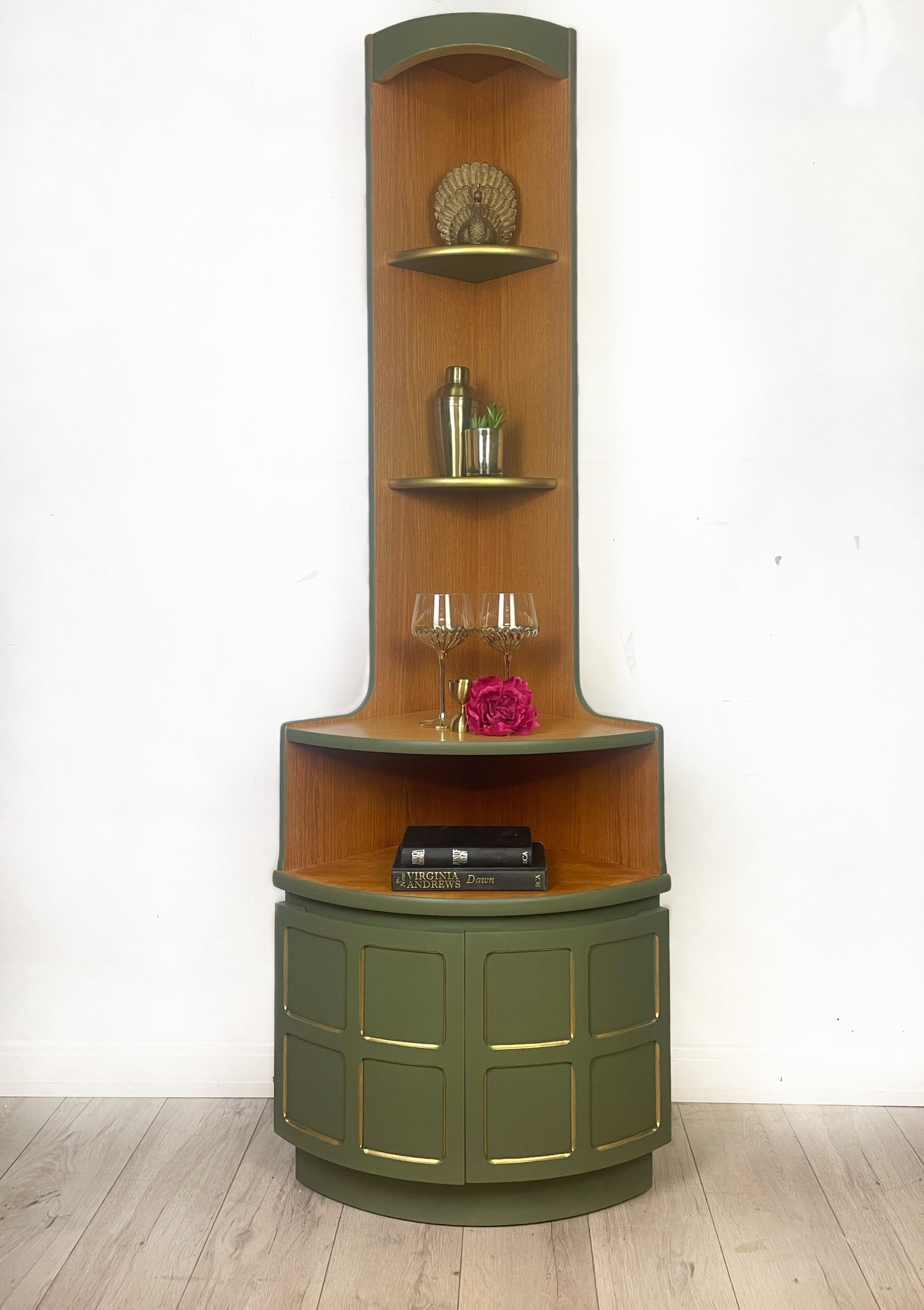 Nathan Teak Corner Unit / Drinks Cabinet in Green - Etsy