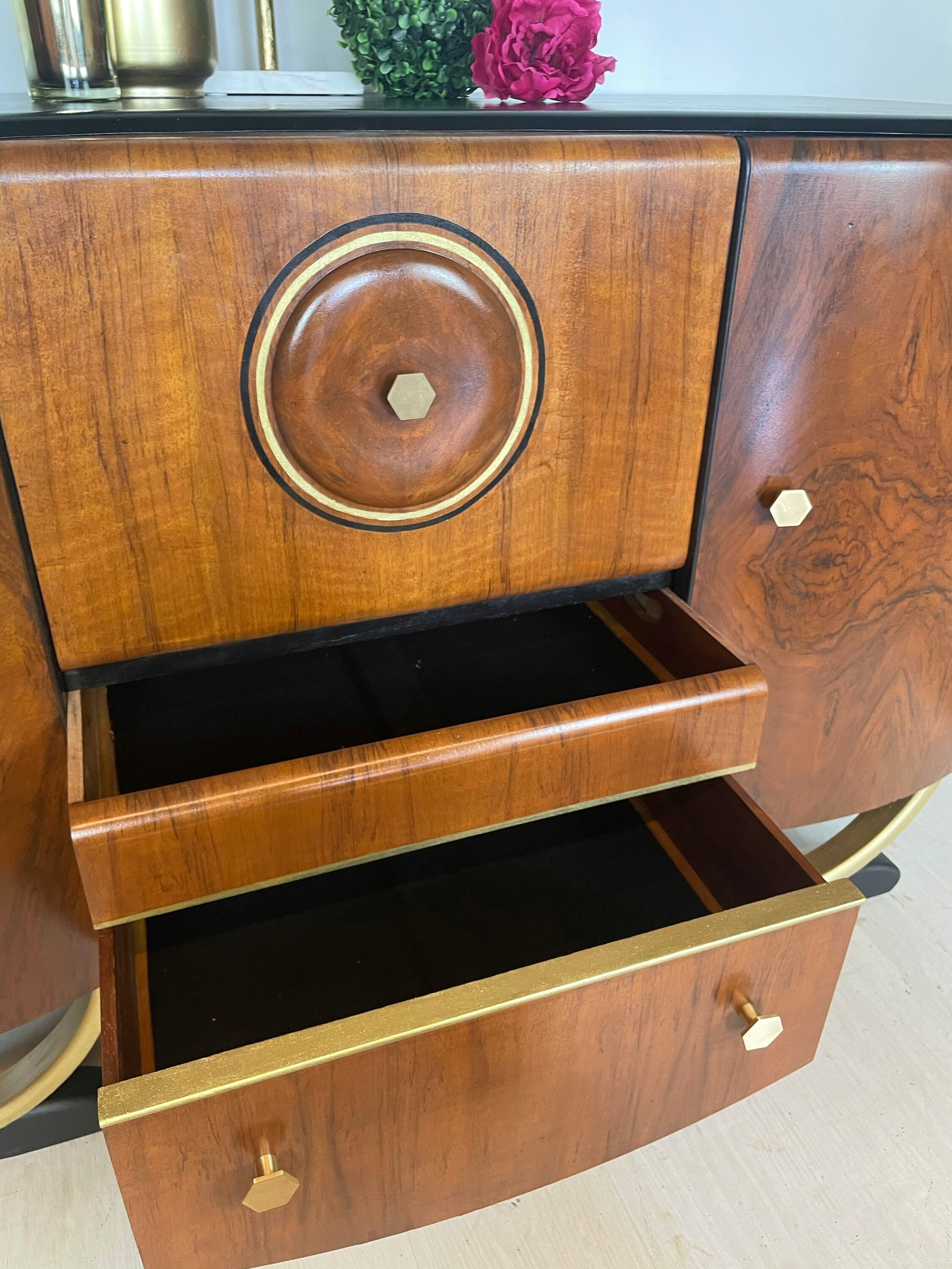 Beautility Black and Gold Art Deco Cocktail Cabinet SOLD | Etsy
