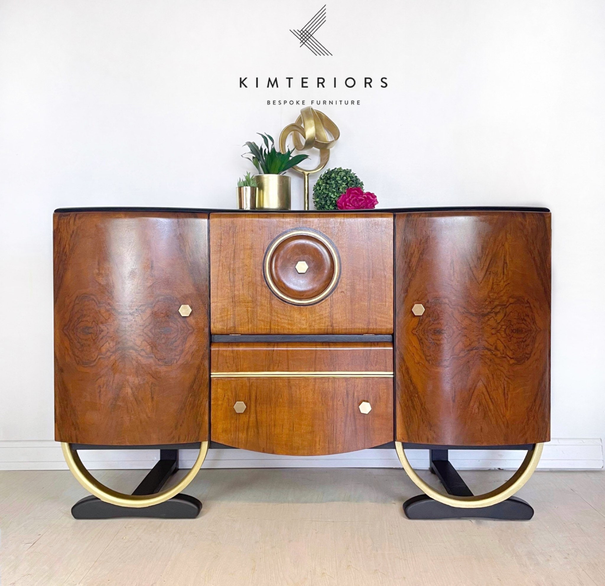 Beautility Black and Gold Art Deco Cocktail Cabinet SOLD - Etsy UK