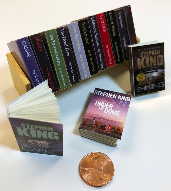 Bookcase With 8 Tiny Stephen King Books | Etsy
