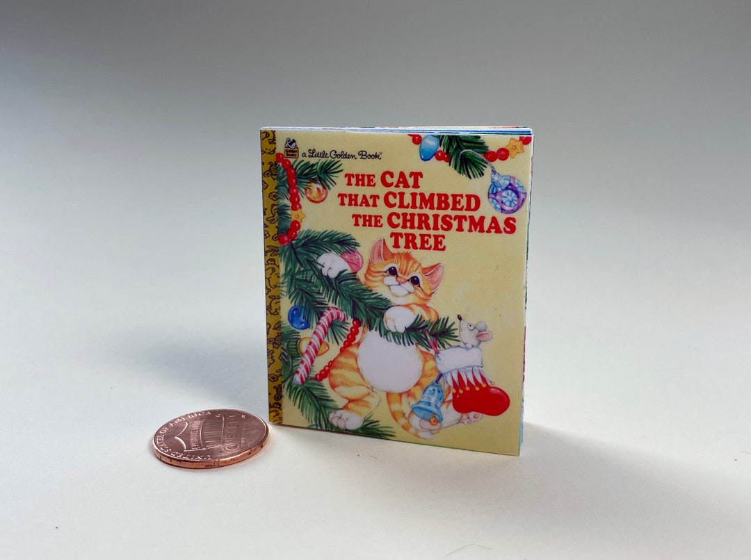 Miniature Golden Book christmas Cat - Etsy