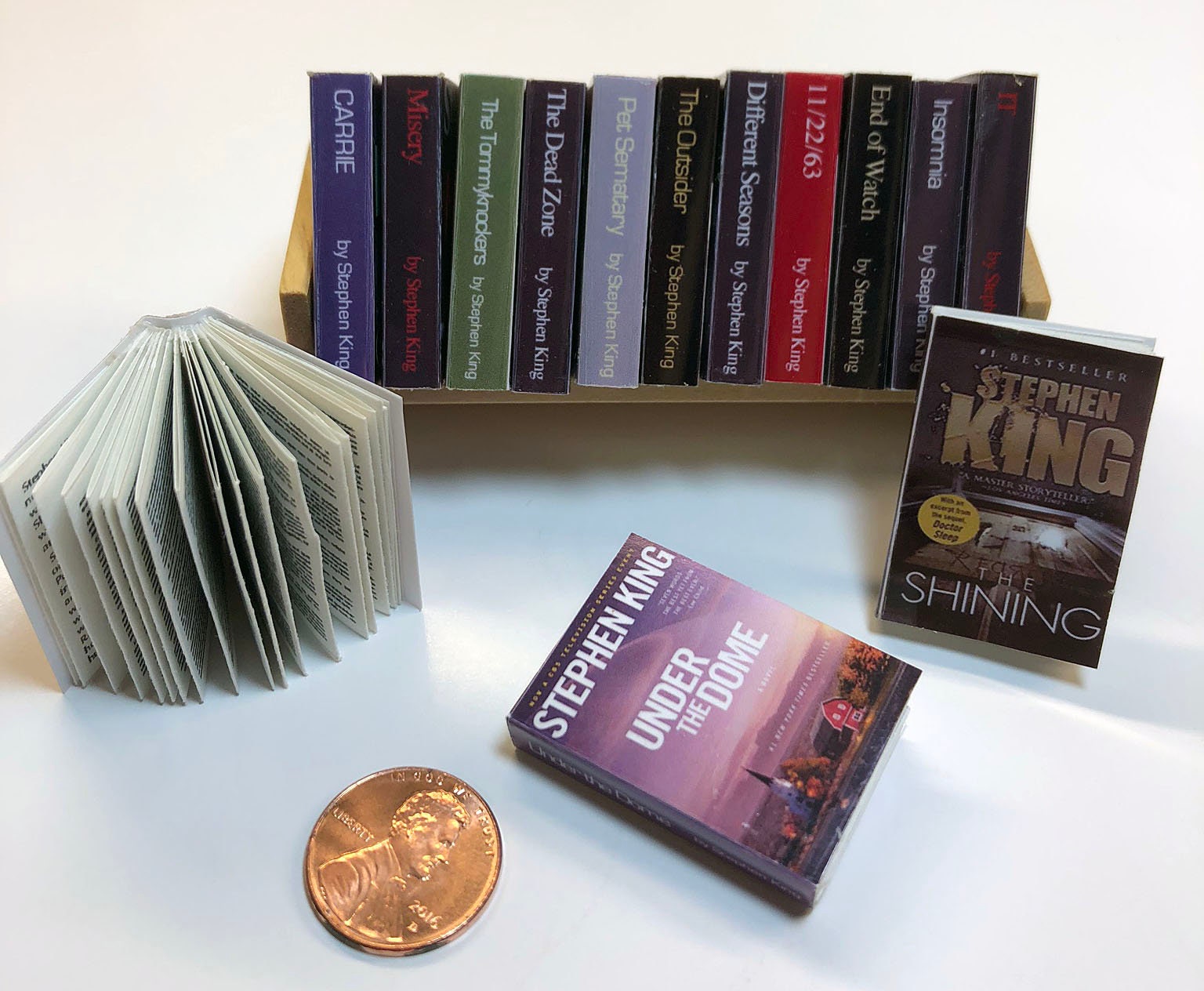 Bookcase With 8 Tiny Stephen King Books - Etsy