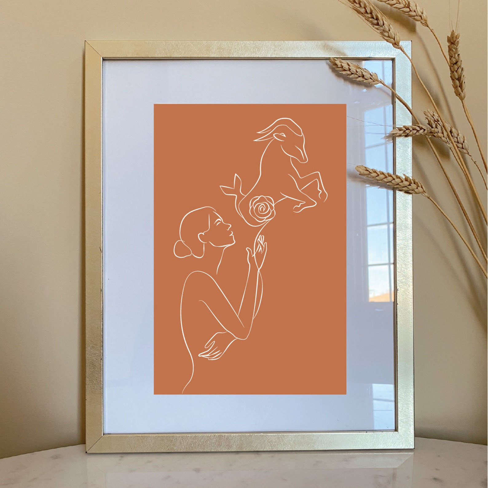 Capricorn Woman Line Art Print: Minimalist Zodiac Astrology (PDF & PNG ...
