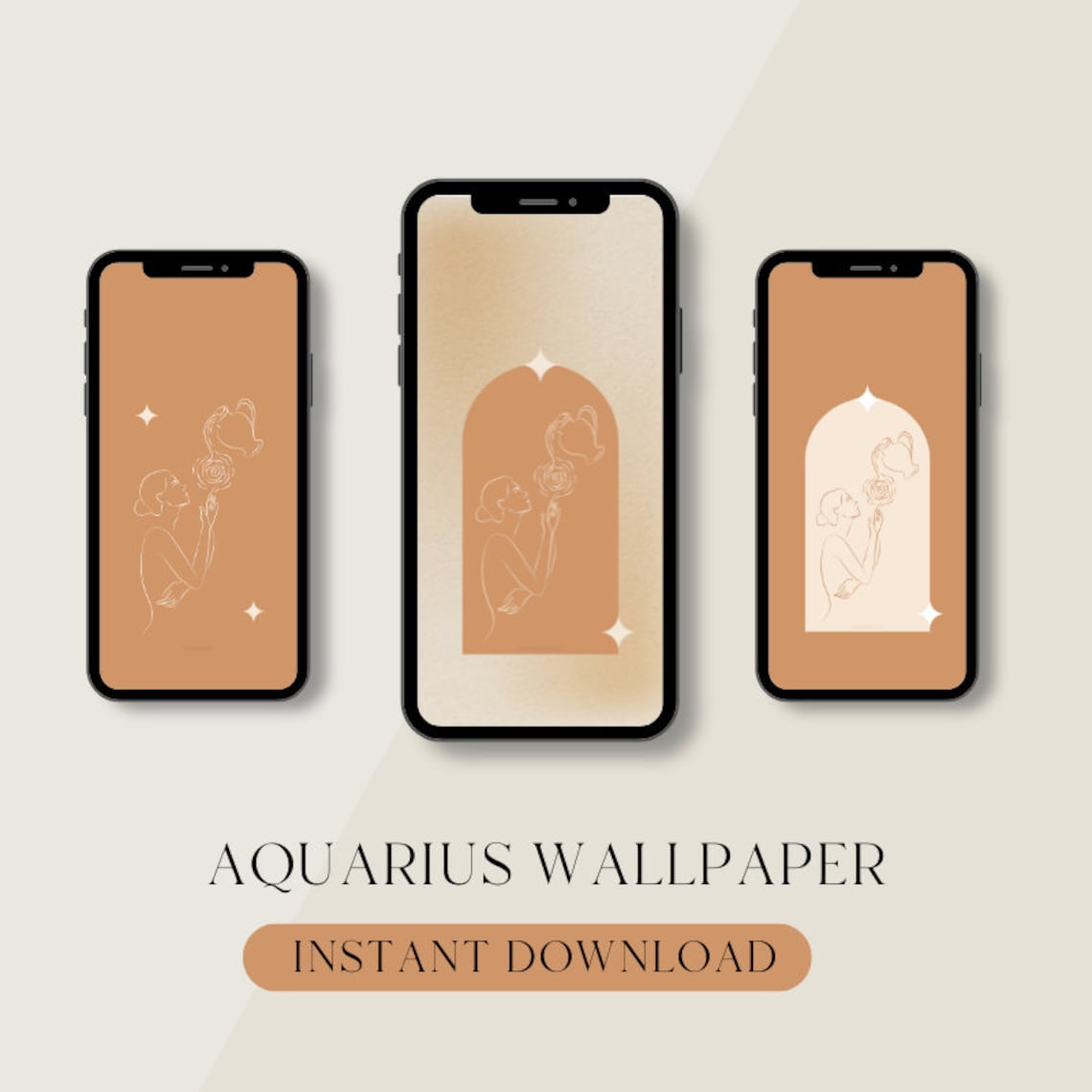 Aquarius Iphone Wallpaper Zodiac Wallpaper Aquarius Phone - Etsy