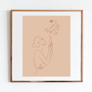 Scorpio Zodiac Art, Scorpio Line Art Drawing, Astrology Home Decor ...