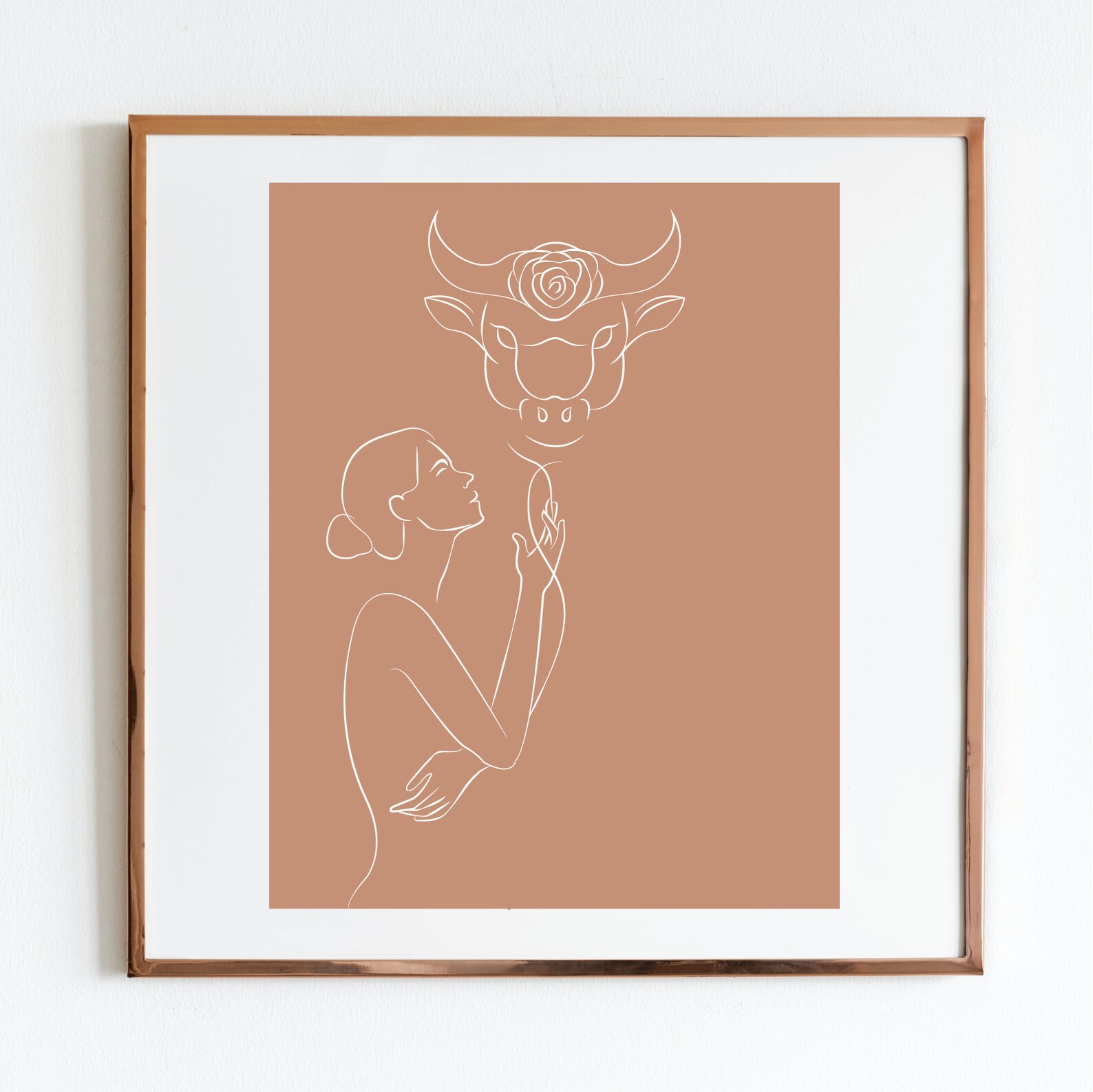 Taurus Zodiac Art Taurus Line Art Drawing Astrology Home | Etsy