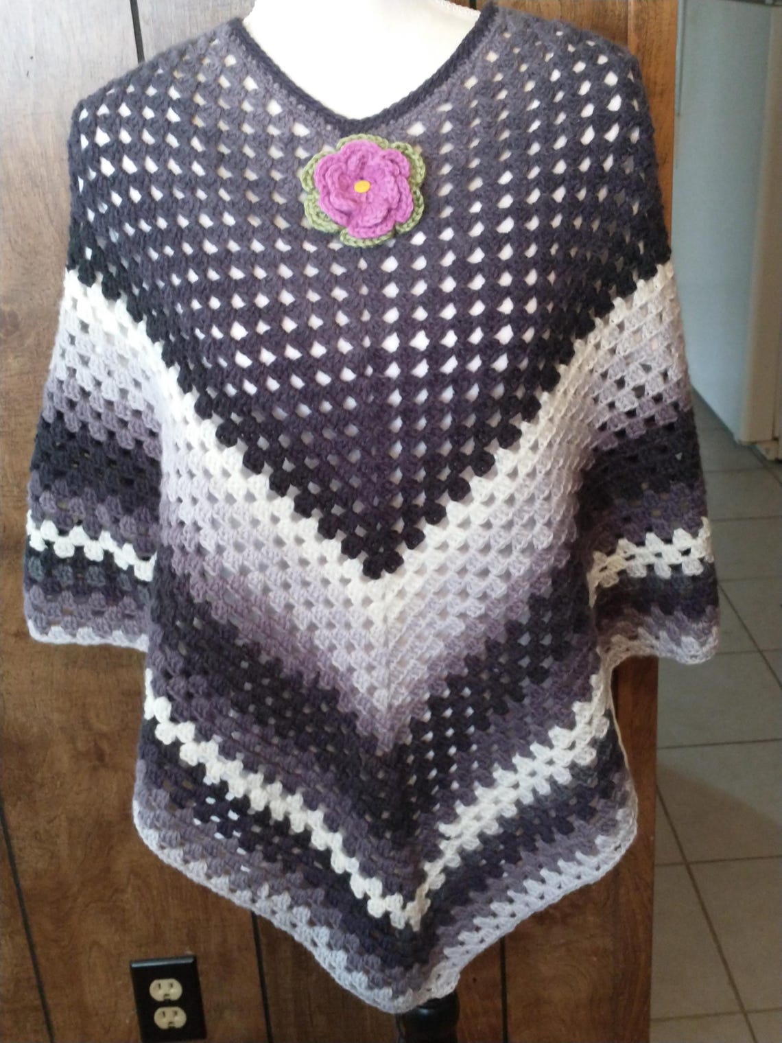 Woman's Poncho,granny Stitch Poncho,fall Poncho,open Work Poncho,hand ...