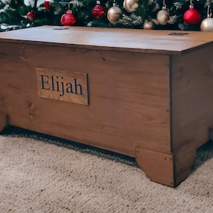 Personalized Solid Wood Toy Chest, Handmade Toy Box Storage Chest ...