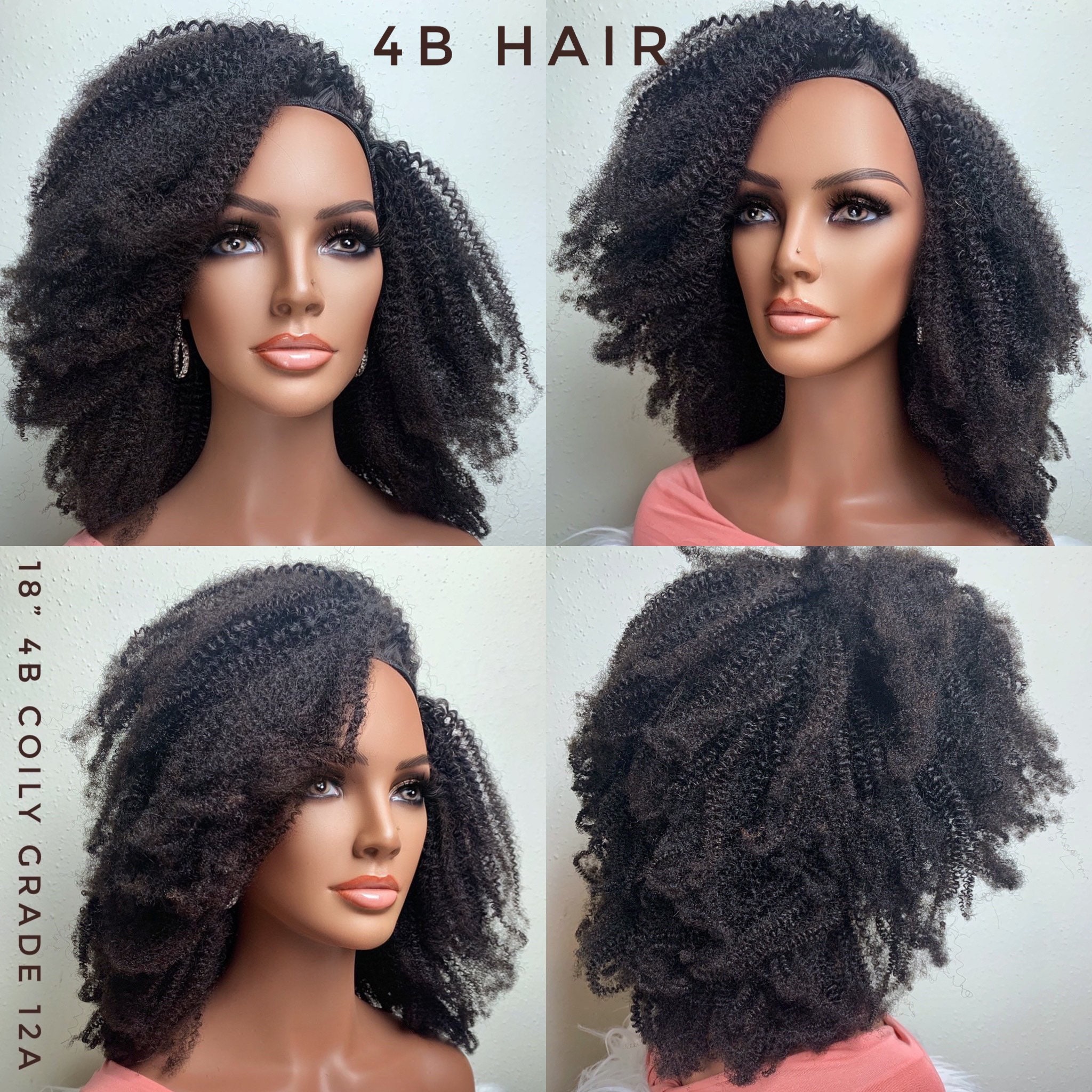 3B 3C 4A 4B/4C Clip in Hair Extension. Afro Kinky to Curly - Etsy