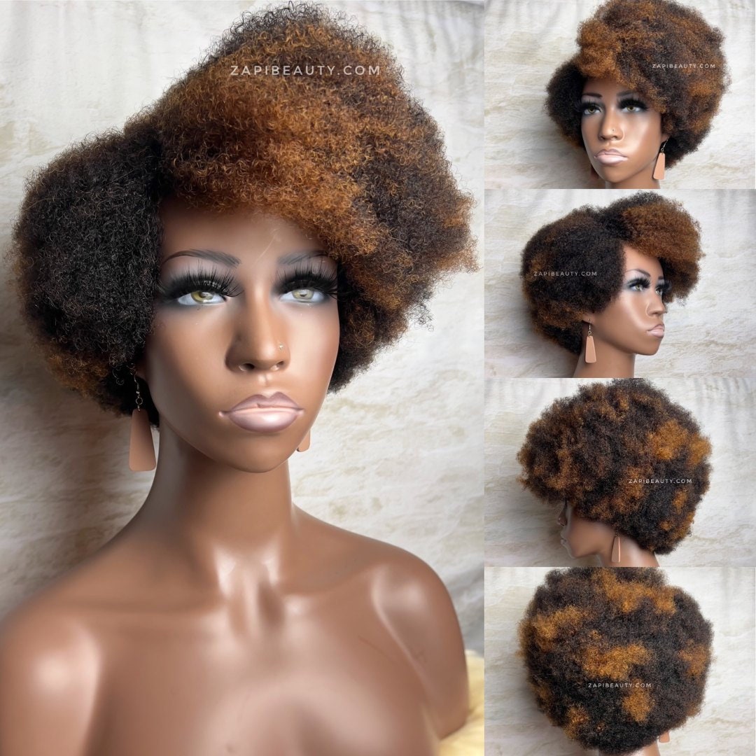 Tapered Cut Short Kinky Coily 4b 4c 13x4 Frontal Human Hair - Etsy