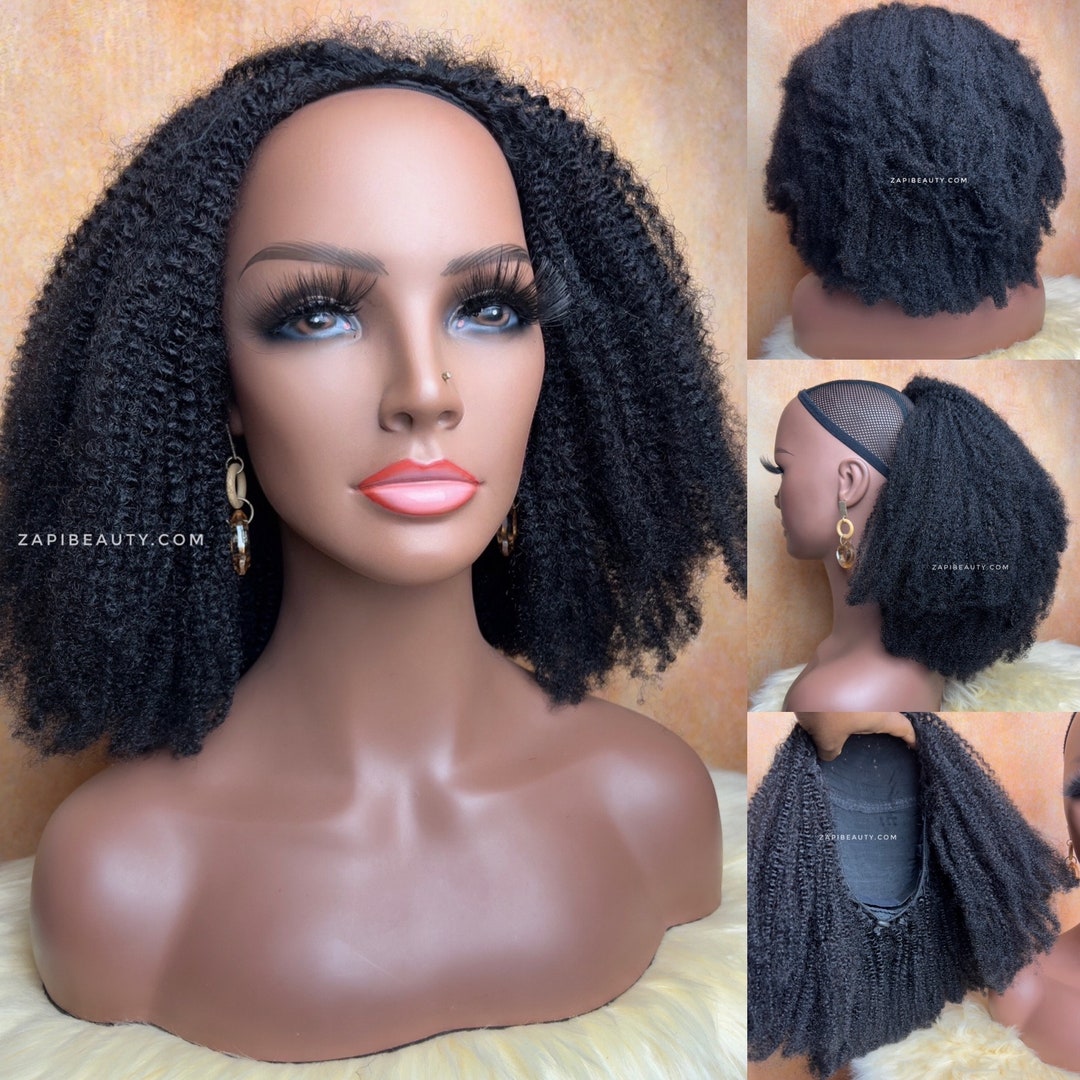 3 in 1 4c Coily Hair Half Wig Human Hair Kinky Coily Afro - Etsy UK