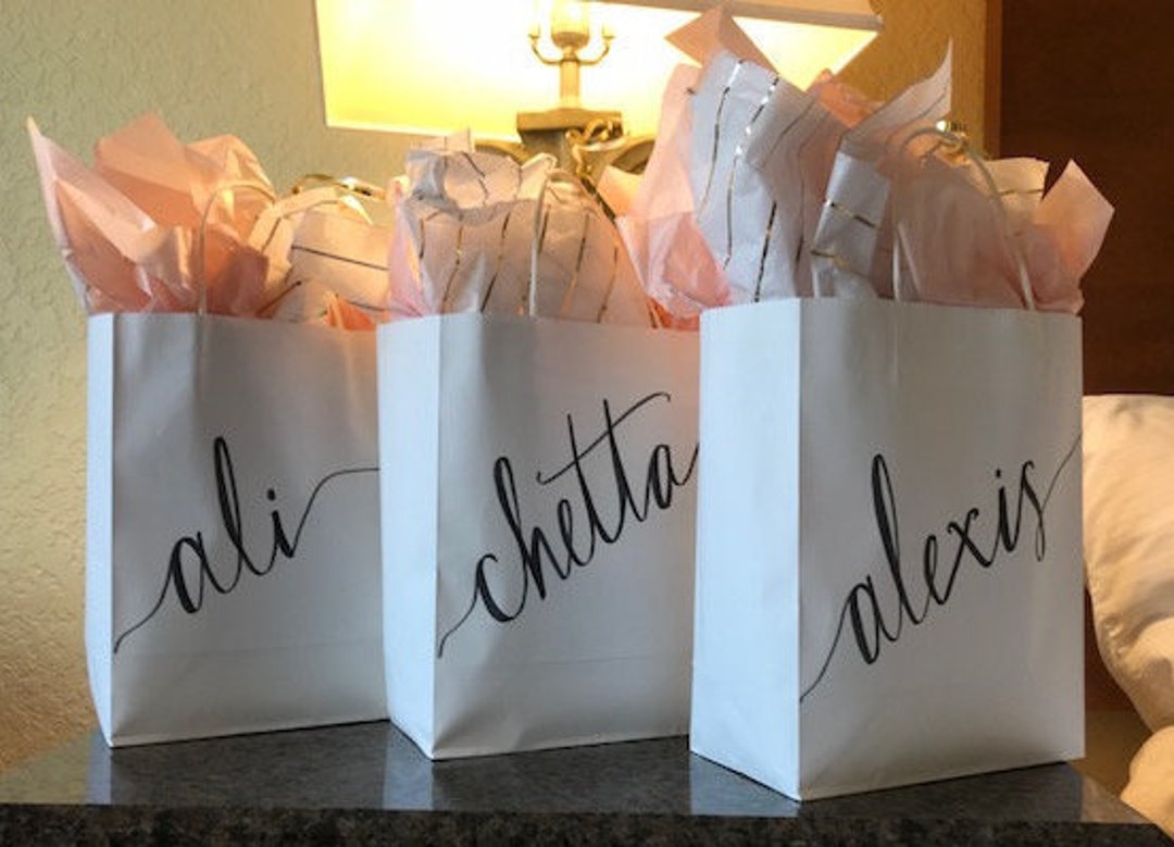 Hand Lettered Customized Gift Bags, Customizable, Hand Lettering ...