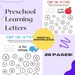 26 Page Learning and Tracing Letter Preschool Actvity Sheets , Instant ...