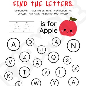 26 Page! Learning and Tracing Letter Preschool Actvity Sheets , Instant ...