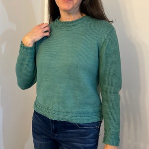 Machine Knit Sweater Pattern PDF, XS - 5X, Long Sleeve, Cable, Single ...