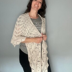 PDF - Machine Knit Shawl Pattern, Crescent Wing Span Shawl, Summer ...
