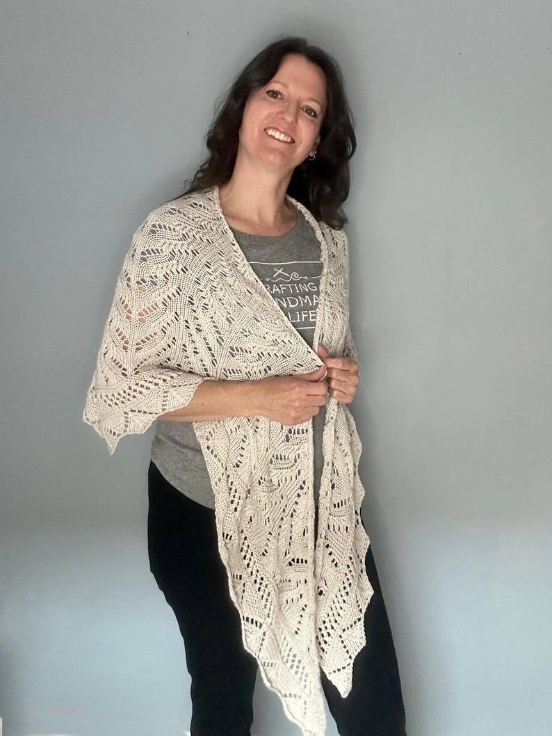PDF - Machine Knit Shawl Pattern, Crescent Wing Span Shawl, Summer ...