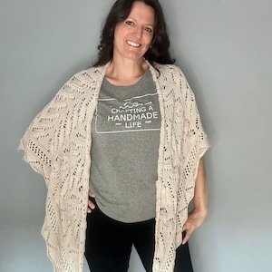 PDF - Machine Knit Shawl Pattern, Crescent Wing Span Shawl, Summer ...