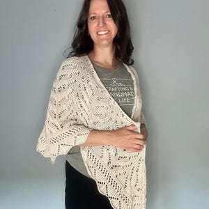 PDF - Machine Knit Shawl Pattern, Crescent Wing Span Shawl, Summer ...