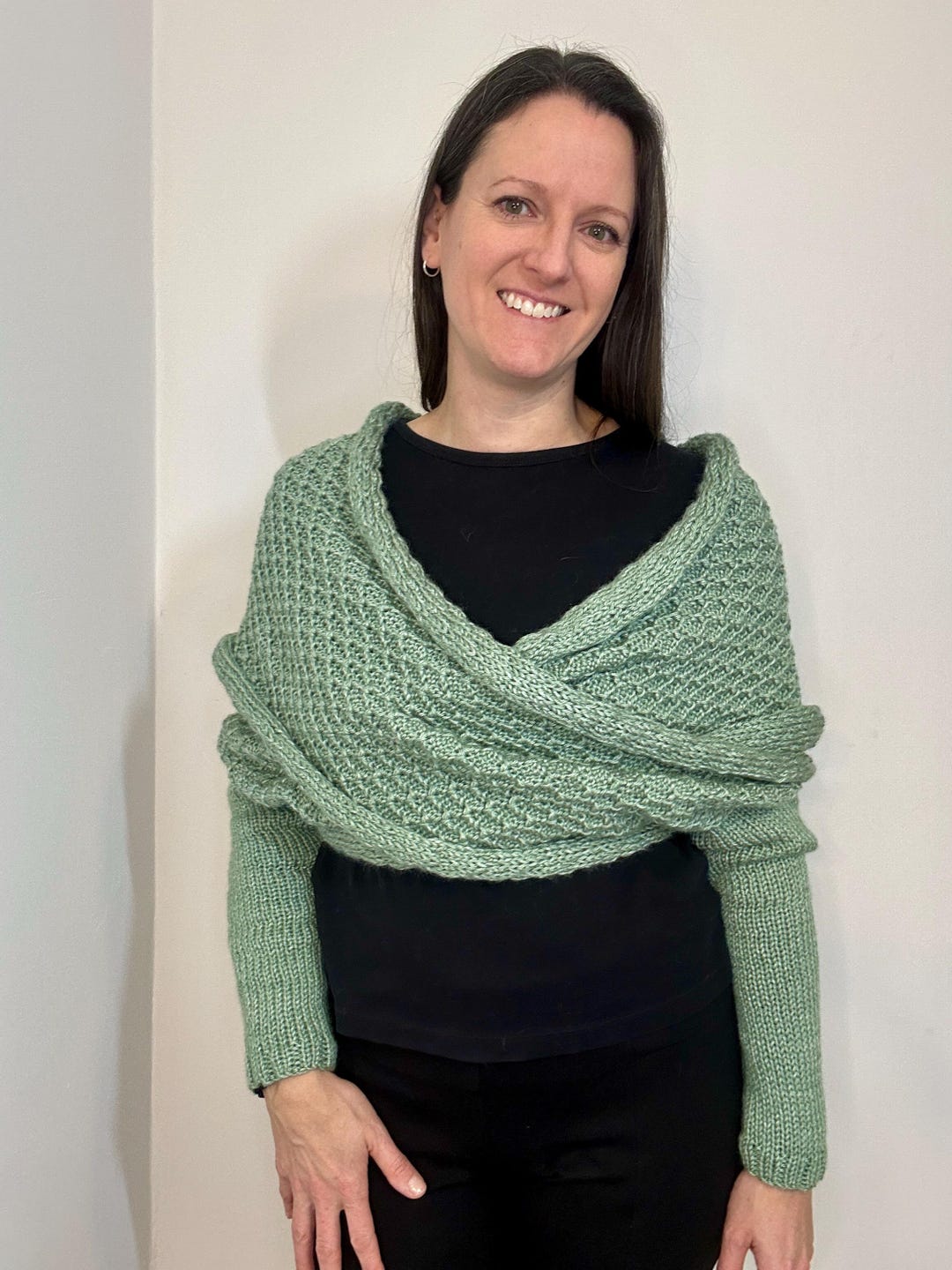 Machine Knit Pattern PDF, Wrap Sweater, Beginner Friendly, Cozy, Warm ...