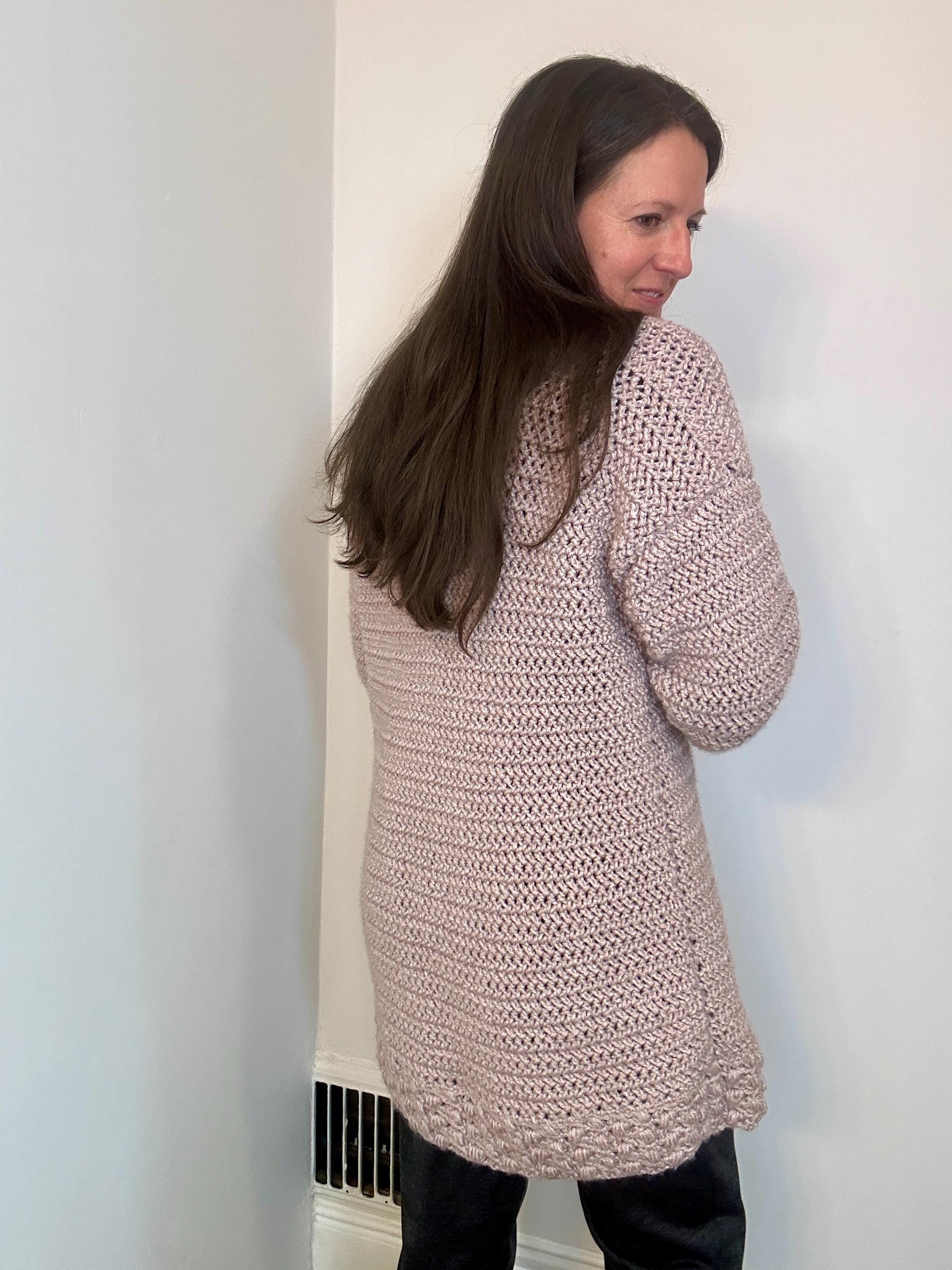 Crochet Cardigan Pattern, Women's Fireside Sweater, Puff Stitch (PDF ...