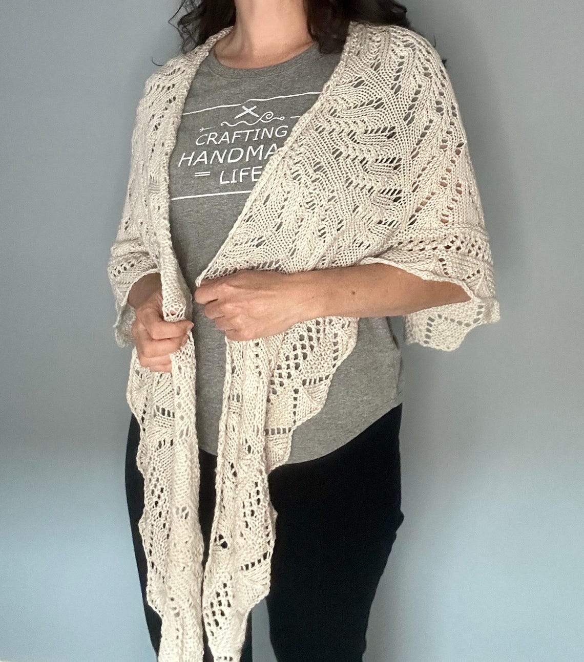 PDF - Machine Knit Shawl Pattern, Crescent Wing Span Shawl, Summer ...