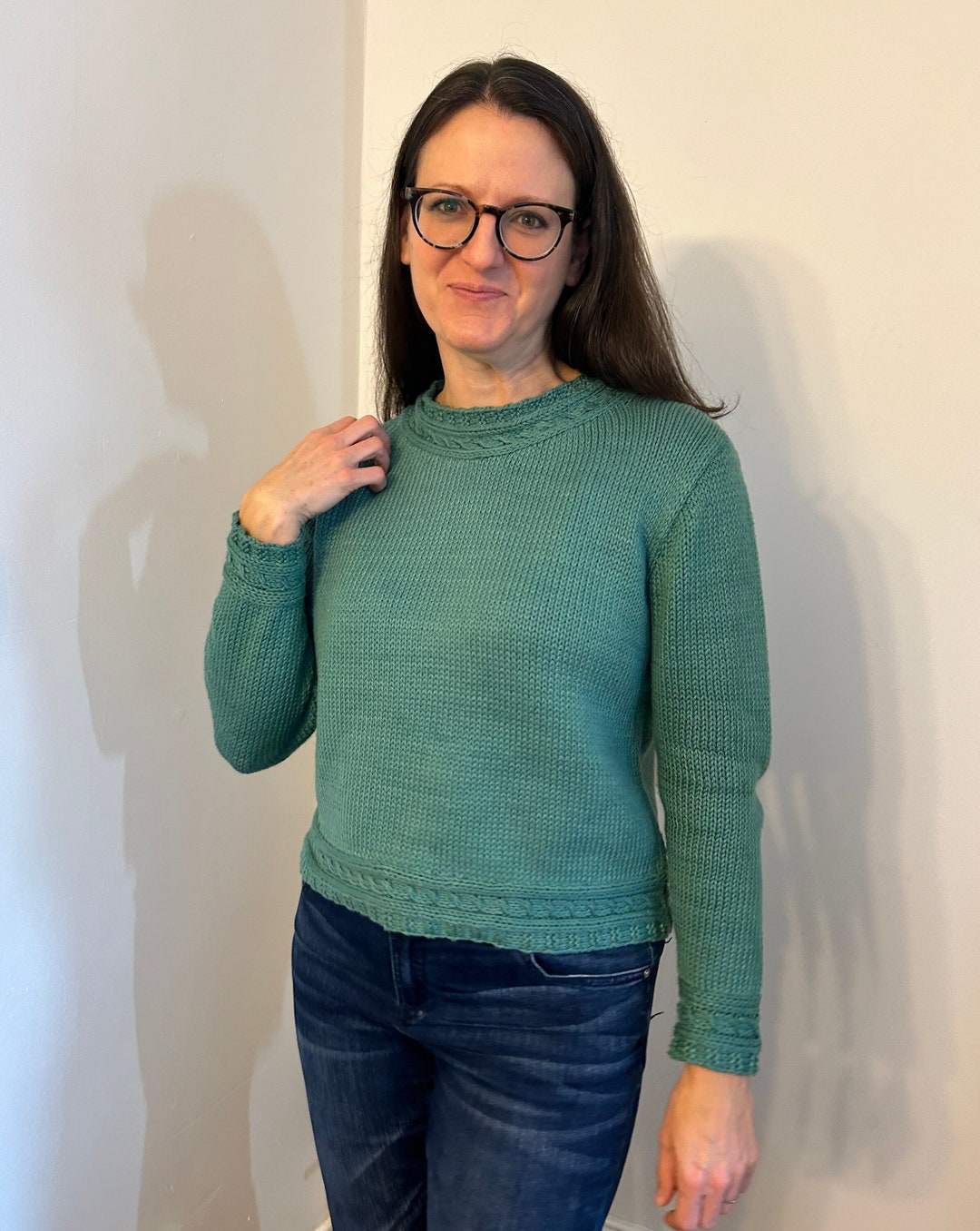 Machine Knit Sweater Pattern PDF, XS - 5X, Long Sleeve, Cable, Single ...