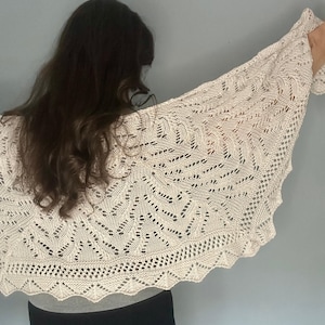PDF - Machine Knit Shawl Pattern, Crescent Wing Span Shawl, Summer ...