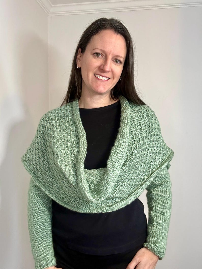 Machine Knit Pattern PDF, Wrap Sweater, Beginner Friendly, Cozy, Warm ...