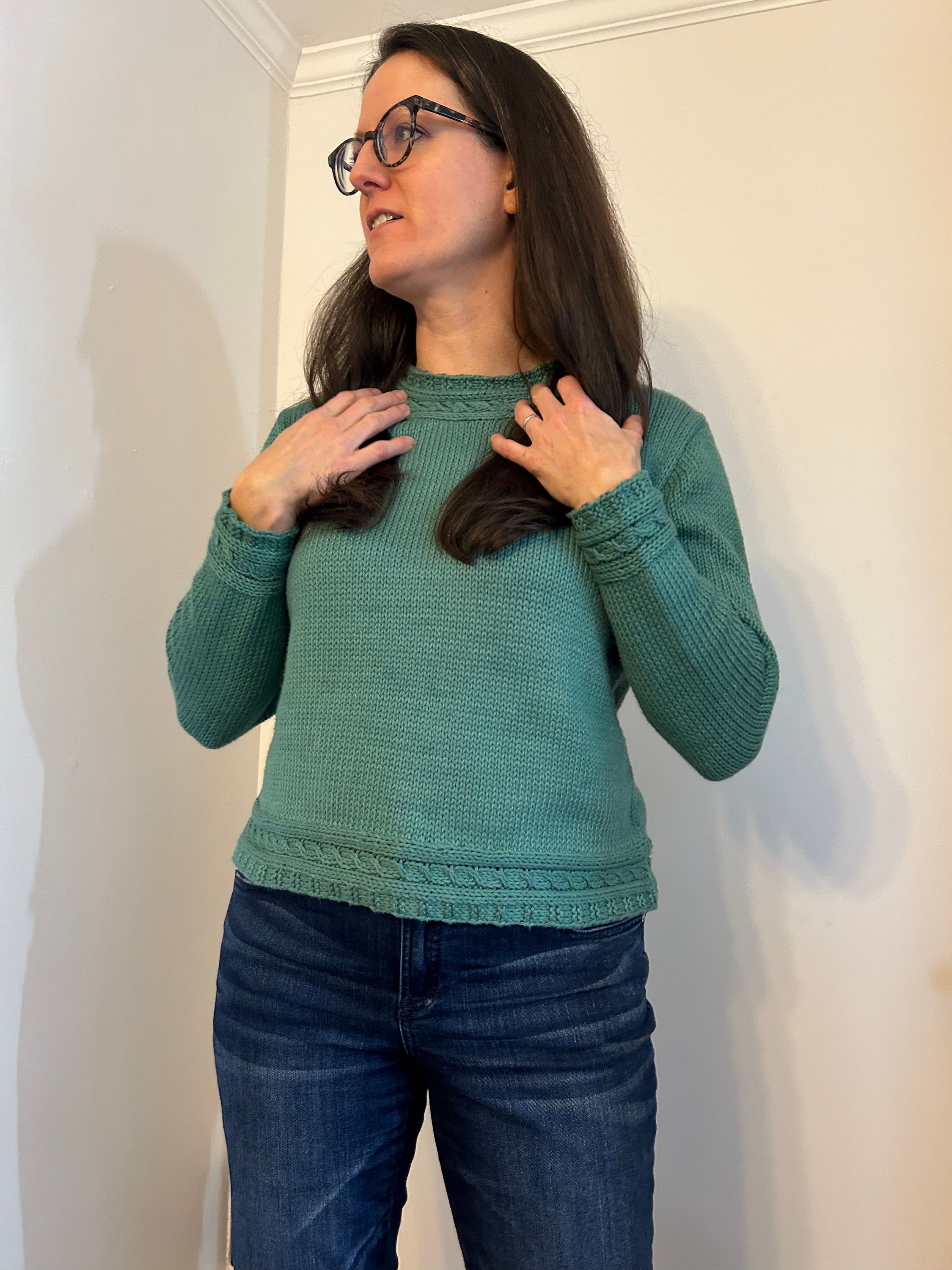 Machine Knit Sweater Pattern PDF, XS 5X, Long Sleeve, Cable, Single Bed ...