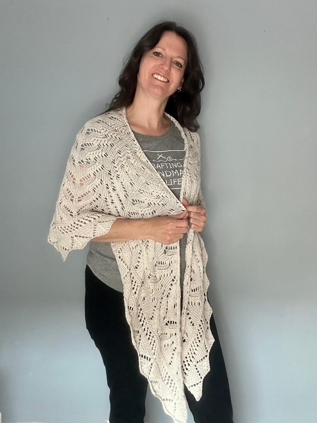 PDF - Hand Knit Wingspan Shawl Pattern, Crescent Shawl, Summer, Wedding ...