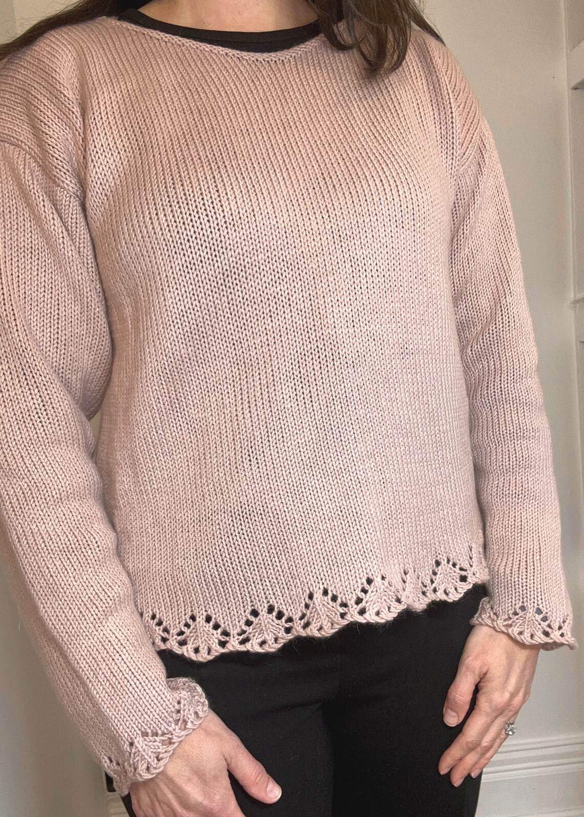Machine Knit Sweater Pattern PDF, XS - 5X, Long Sleeve, Lace, Single ...