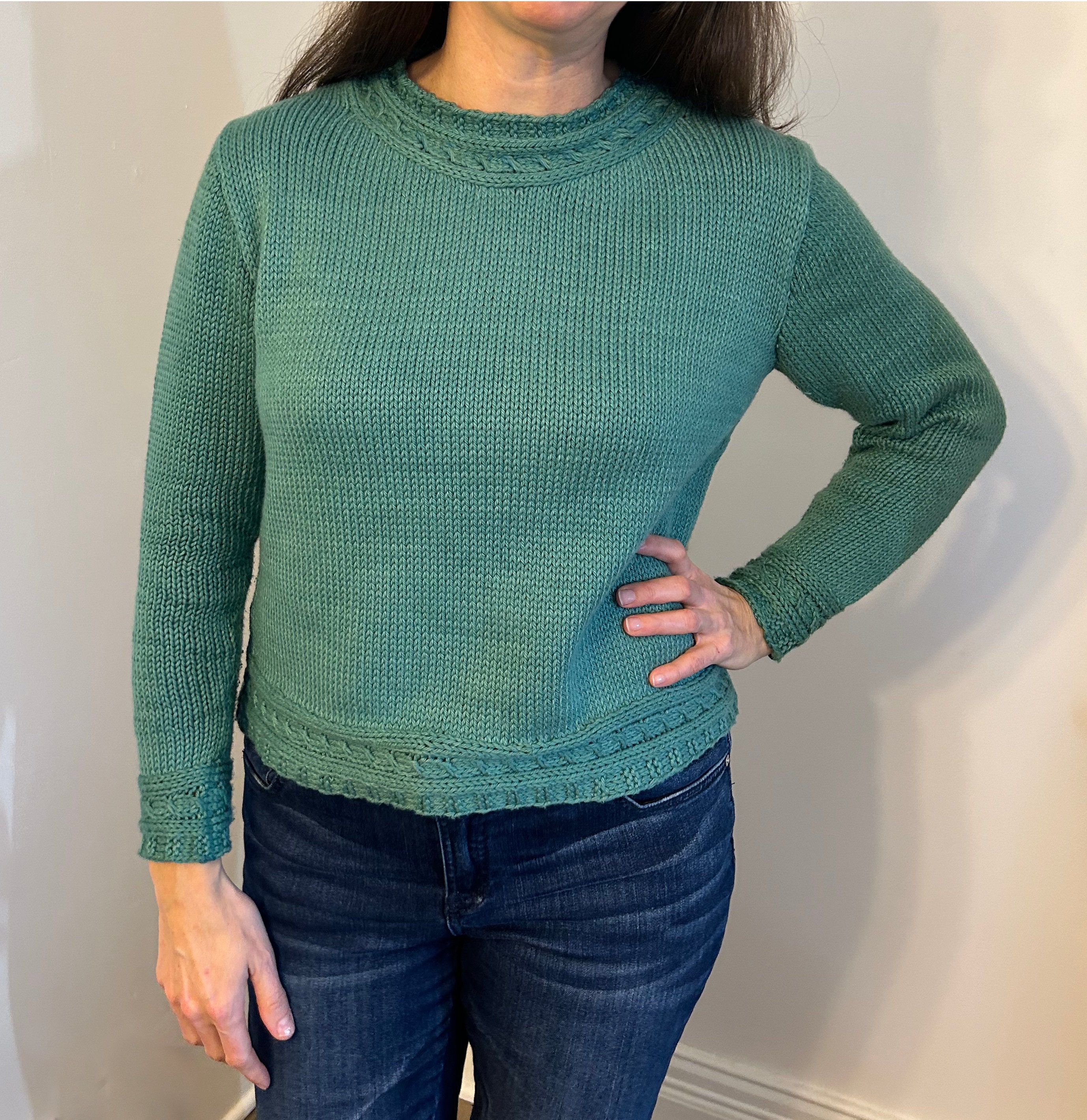 Machine Knit Sweater Pattern PDF, XS 5X, Long Sleeve, Cable, Single Bed ...