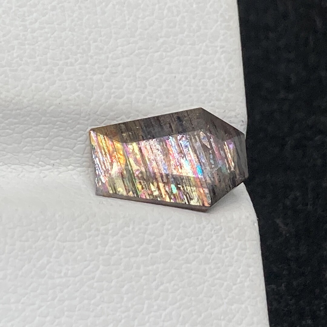 Natural Rainbow Meteor Shower Sunstone Faceted Coffin Cut Loose Stone ...