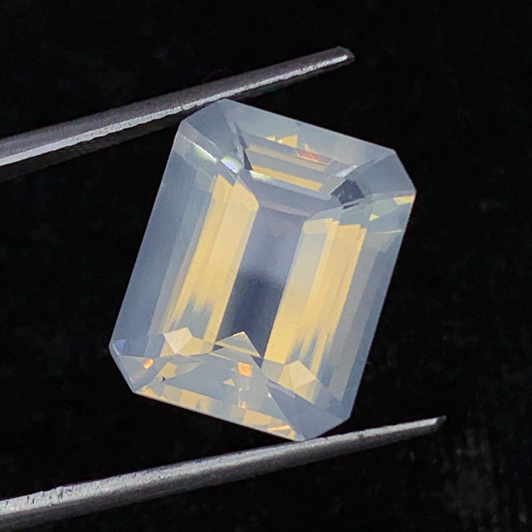 Natural Milky Quartz Faceted Emerald Cut White Quartz Stone 13x16x7.8mm ...