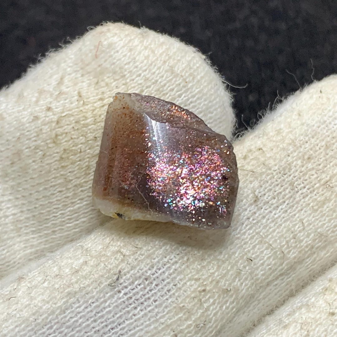 Natural Purple Haze Sunstone One Side Polished Loose Stone Tanzania ...