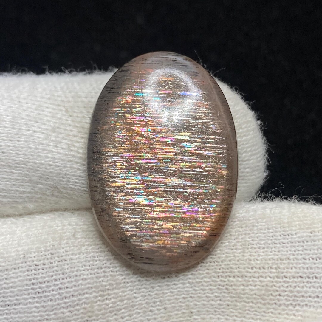 Natural Meteor Shower Lattice Sunstone Oval Cabochon Loose Stone ...