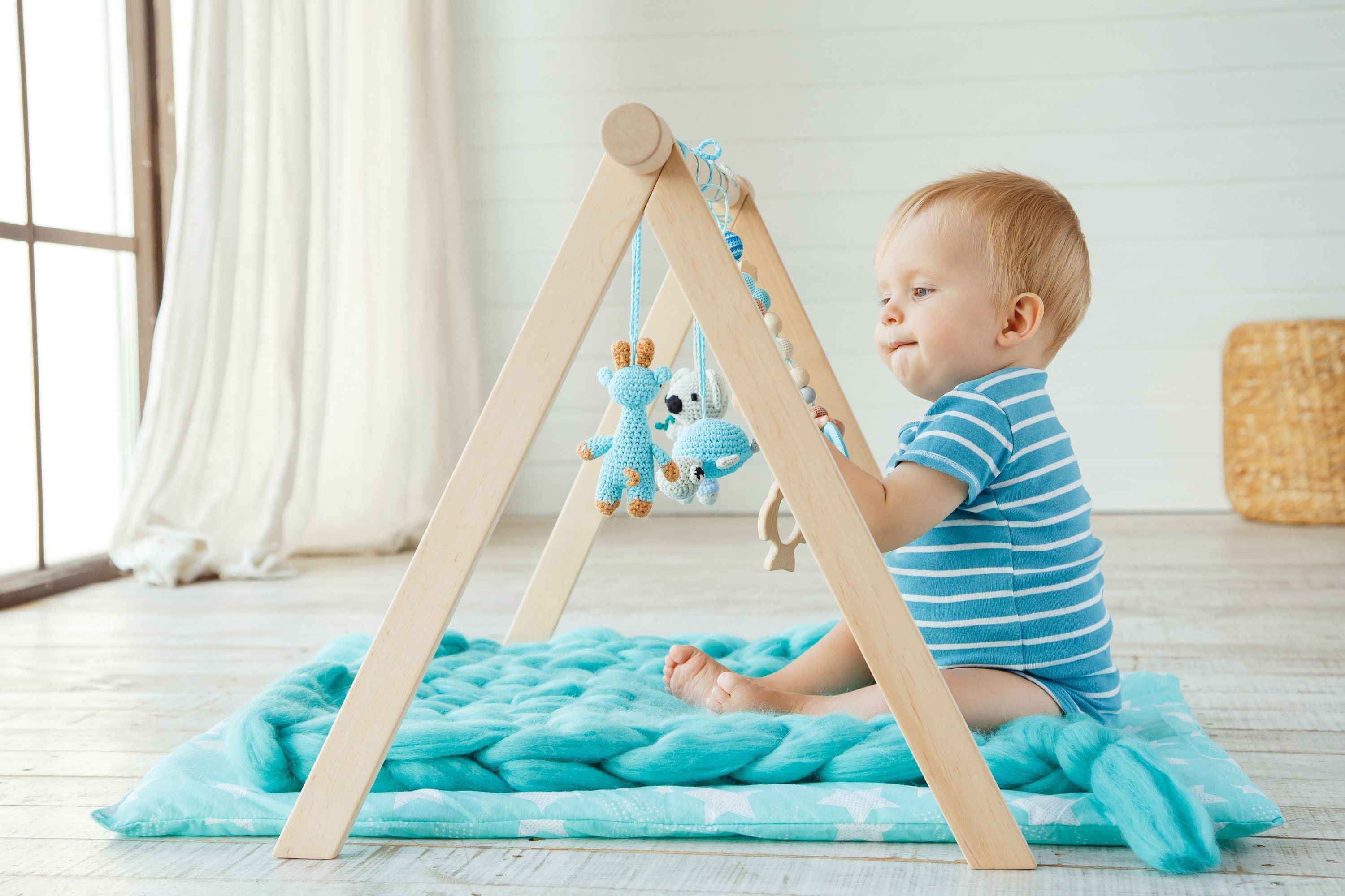 Baby gym Scandi Wooden baby gym baby gym frame baby play | Etsy
