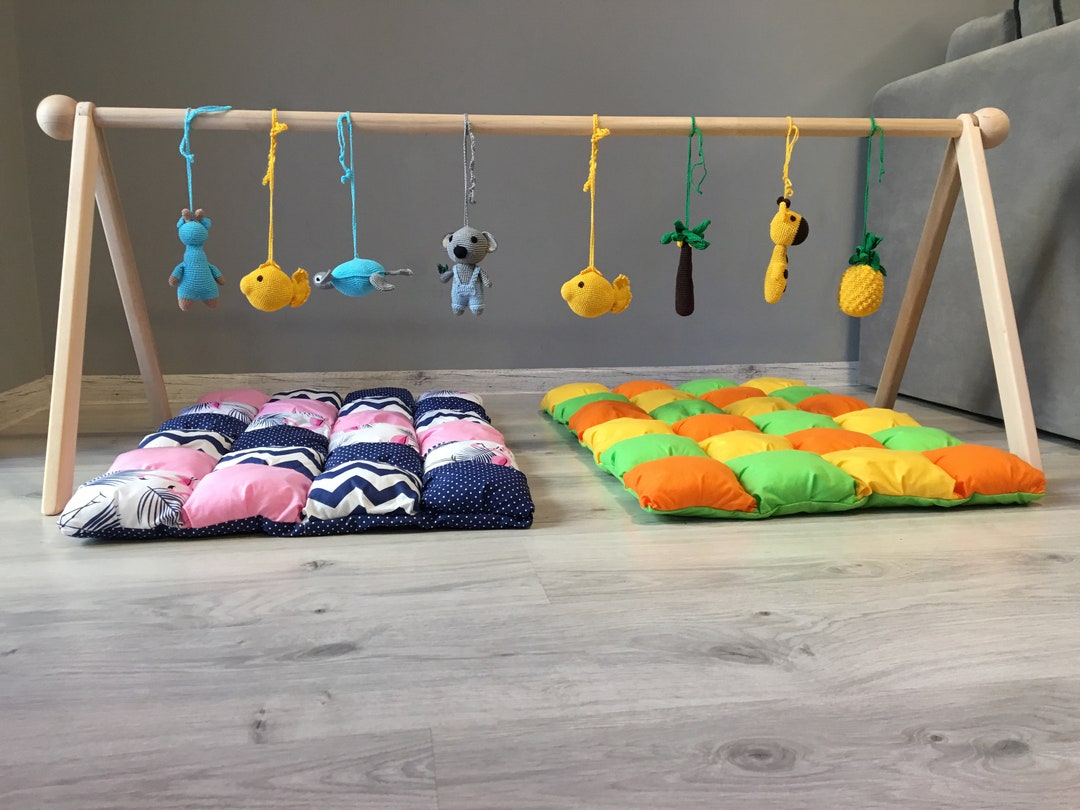 Baby Gym, Twins Baby Gym With Toys & Mat, Wooden Baby Gym, Wooden ...
