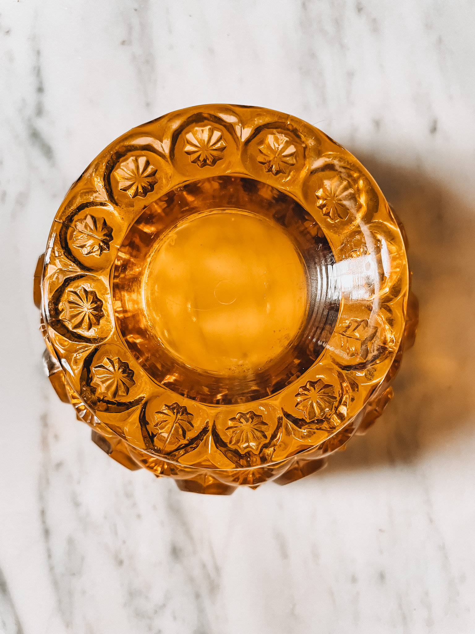 Vintage Moon and Stars Amber Cut Glass Dish, Amber Candy Bowl, LE Smith ...