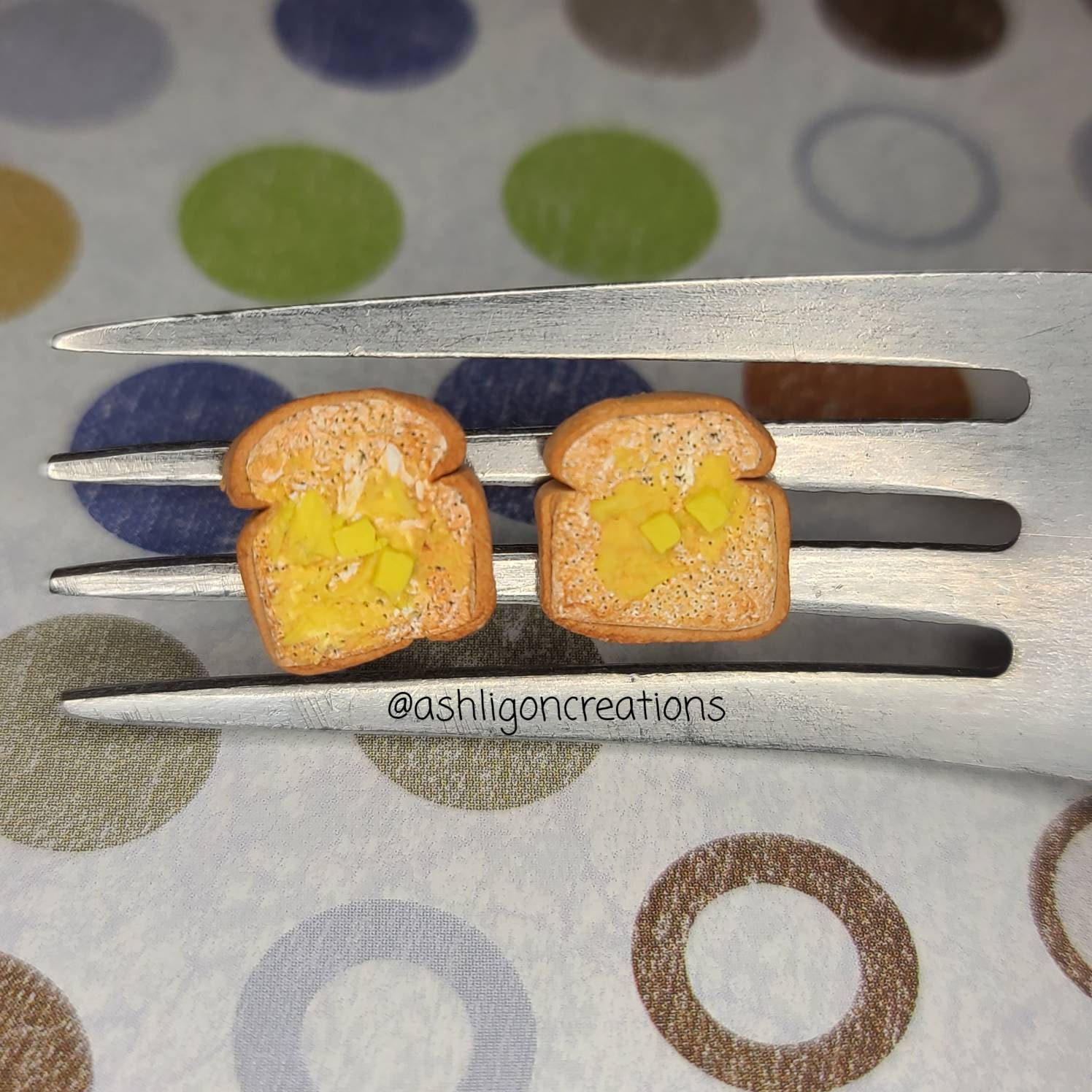 Buttered Toast Stud Earrings | Etsy