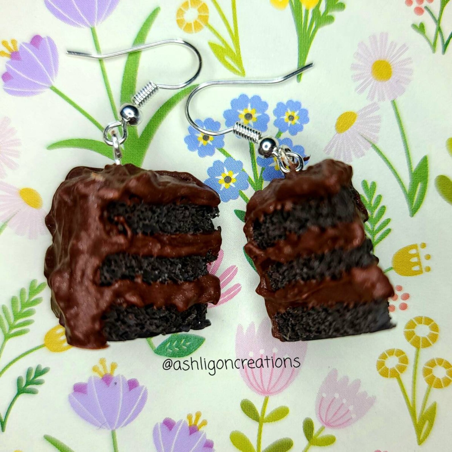 Chocolate Cake Earrings - Etsy